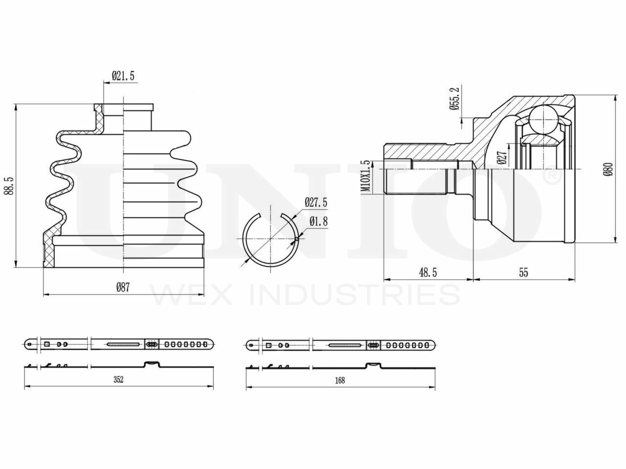 ШРУС наружный, для Мазда 3 03-, Mazda 03-, артикул CVJ-20203, производителя UNIO