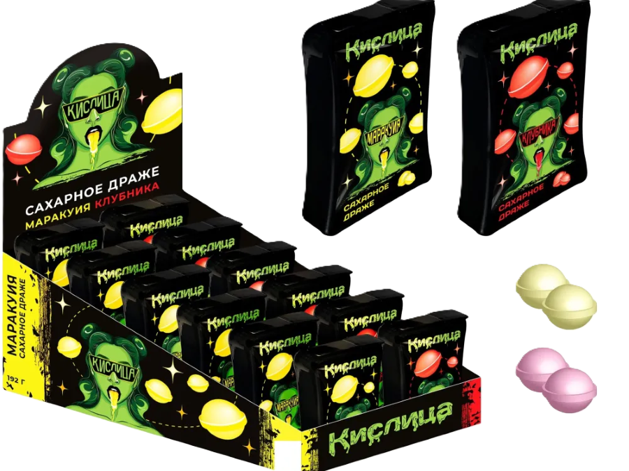 Сахарные конфеты "Кислица", с фруктовым вкусом 20 шт х 15 г