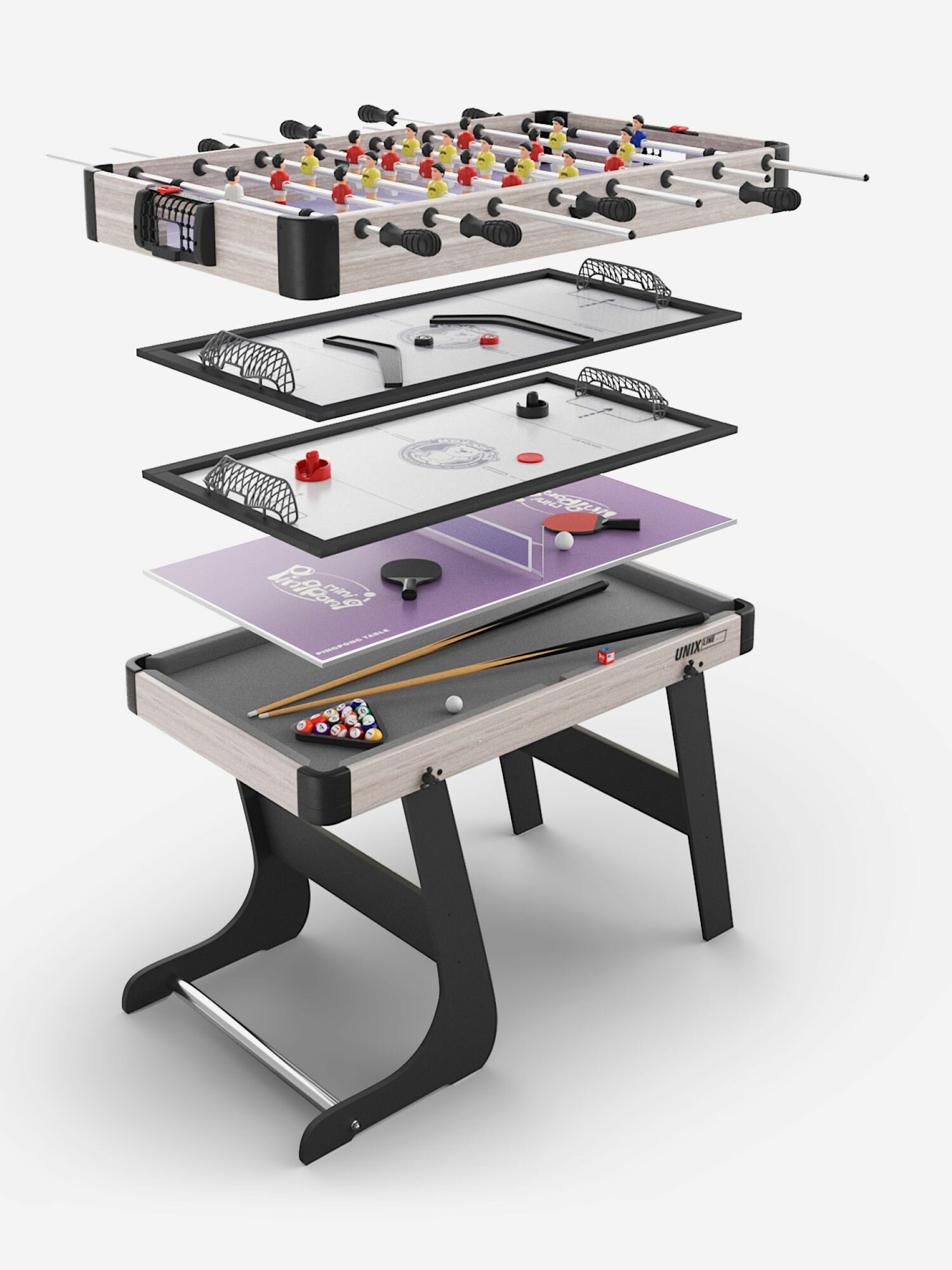 Игровой стол UNIX Line Трансформер, 108x59 см, складной, 5 в 1