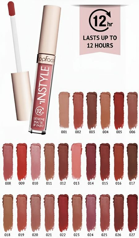 Topface Помада жидкая матовая Instyle Extreme matte Lip paint PT206 тон 012
