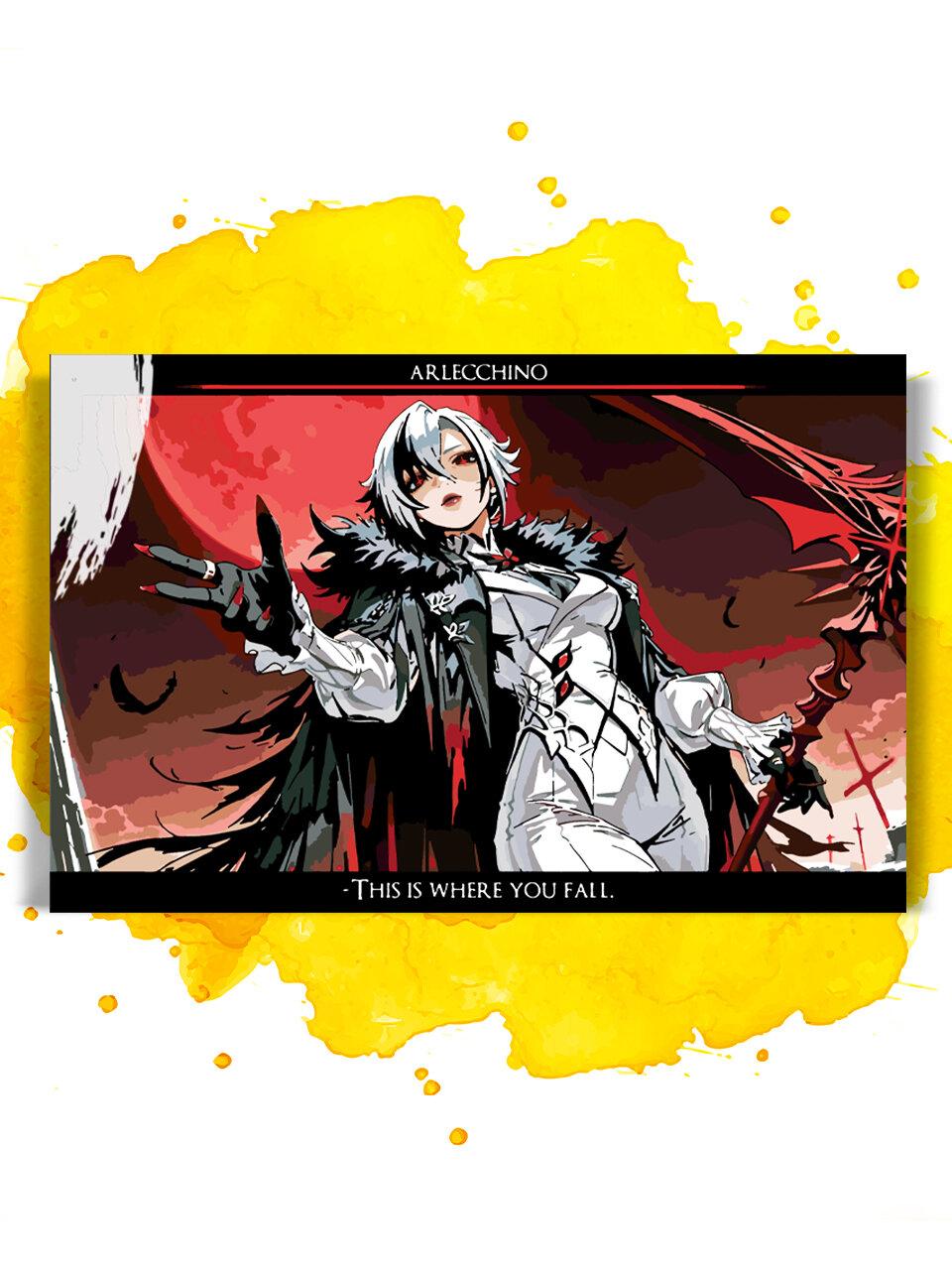 Картина по номерам на холсте Genshin impact - Арлекино Вечная Луна, 40 х 60 см