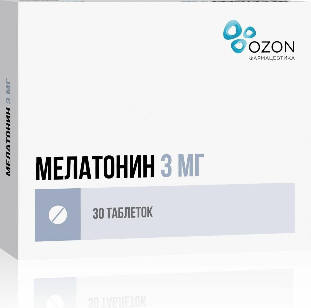 Мелатонин, таблетки покрытые пленочной оболочкой 3 мг, 30 шт.