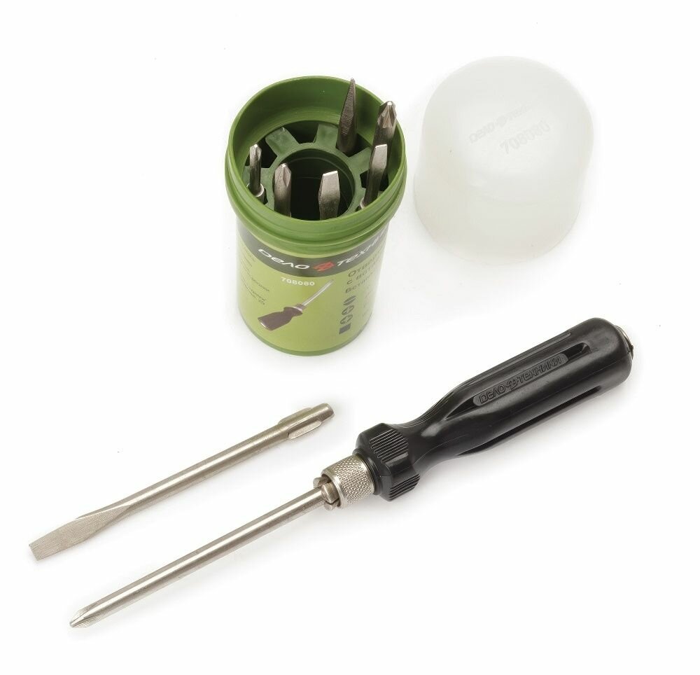 Отвертка цанговая с набором бит, 8 предметов 708080 дело техники