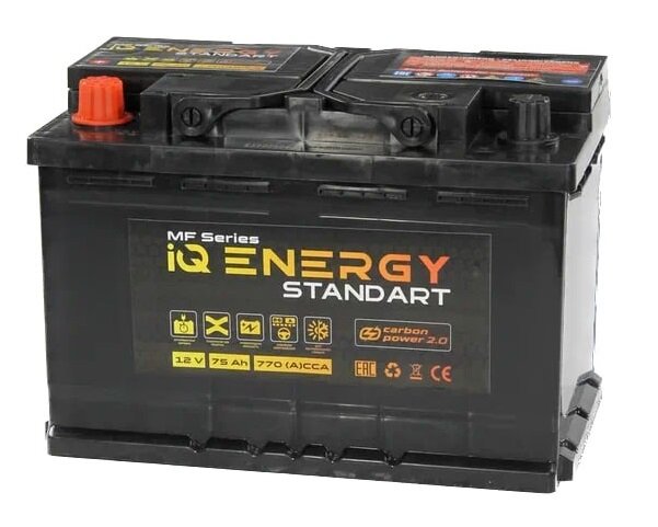 Аккумулятор IQ Energy Standart 75 А. ч 770 А. ч п. п (278х175х190)