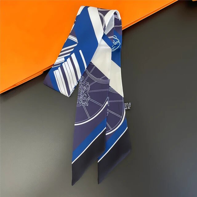 Новинка 2025, женский шарф с принтом зебры и льва, роскошный брендовый шелковый шарф, модная повязка на голову, шейный платок, дизайнерский шарф