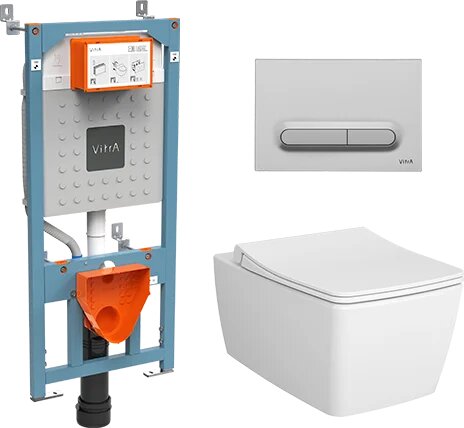 Комплект 4 в 1 VitrA Metropole L-Box 9820B003-7201 (инсталляция с унитазом комплект)