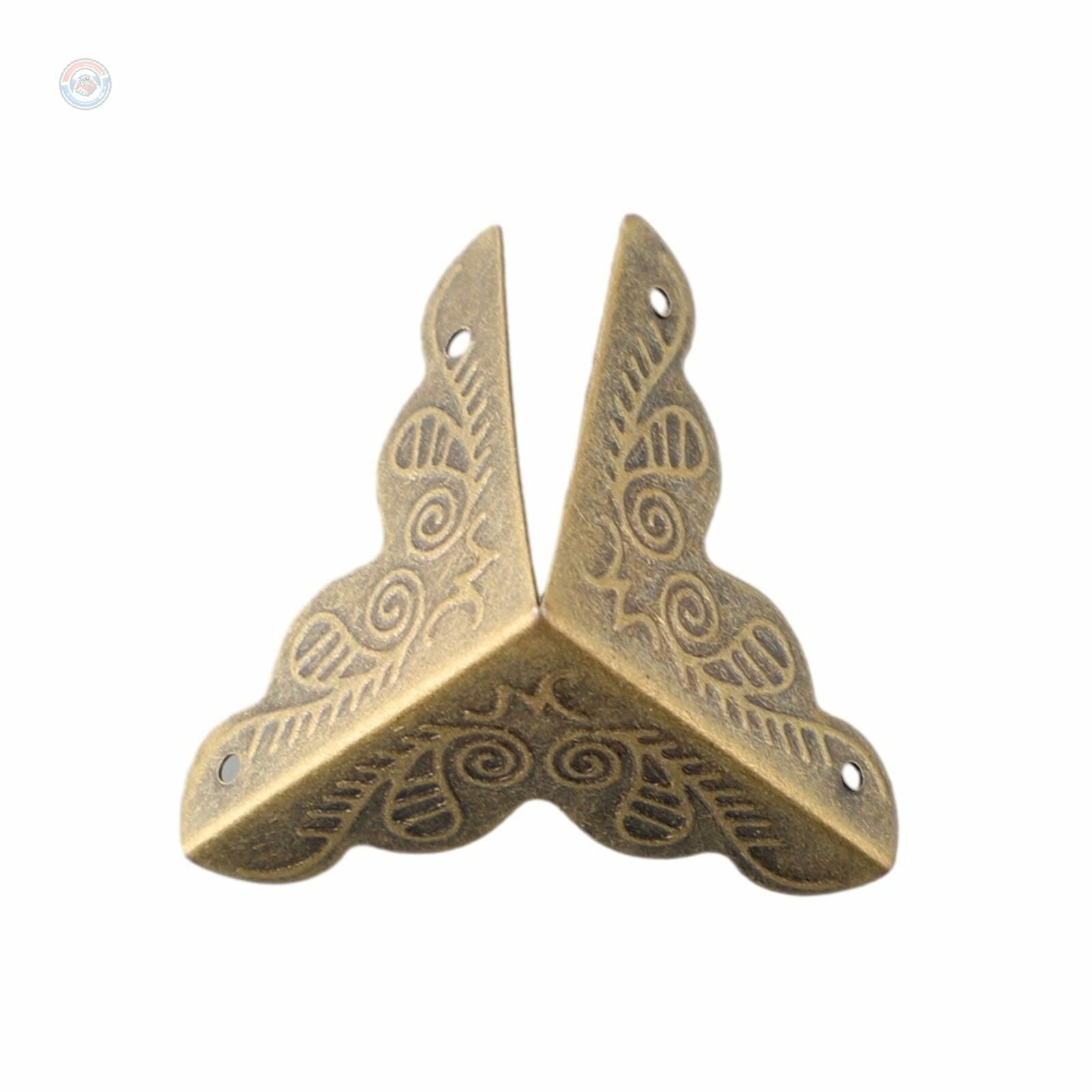 Угловые кронштейны для ящиков 12 шт, треугольные резные мебельные уголки, бронзовый декор-протектор из сплава, универсальные уголки для стола, коробов, фоторамок