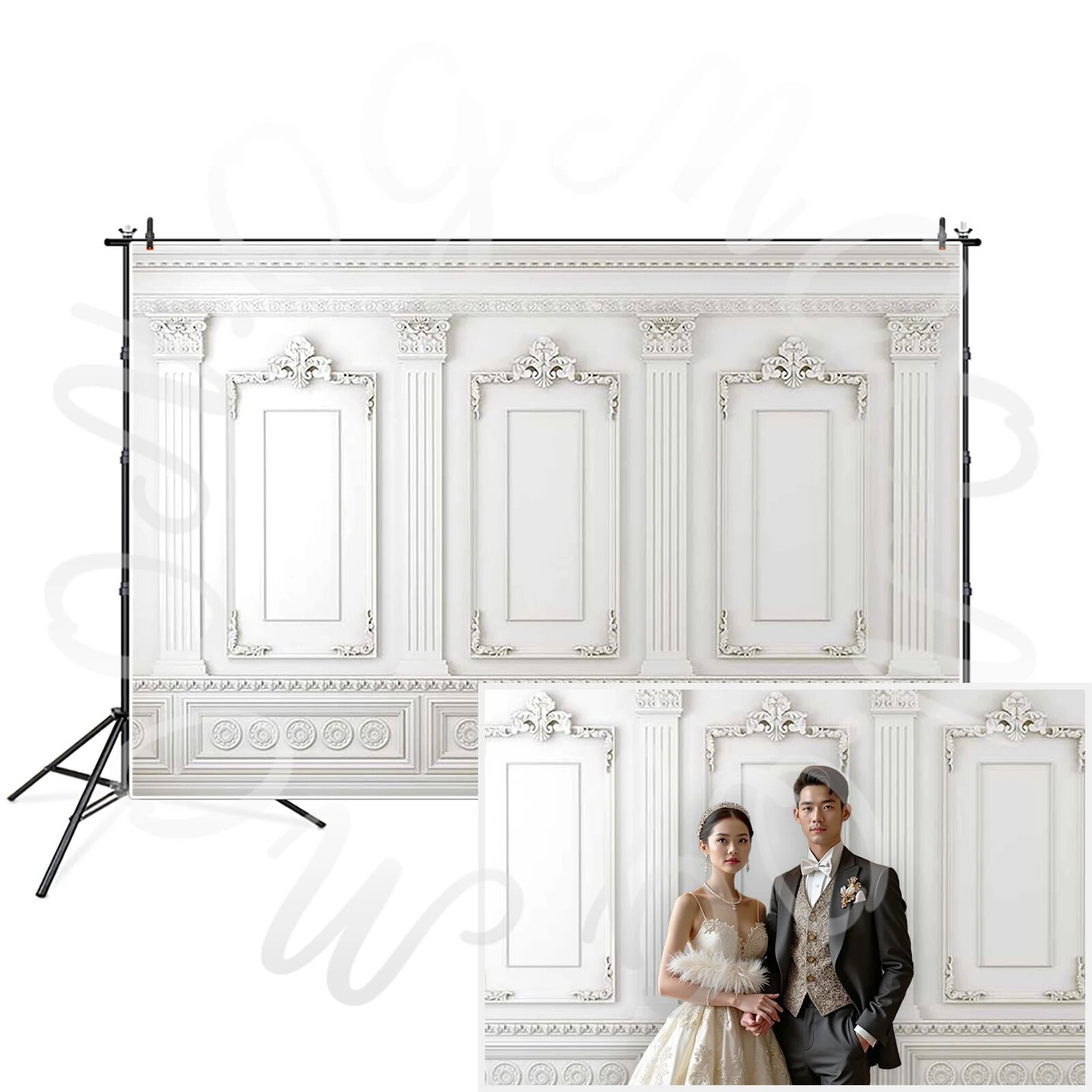 Фотофон виниловый 60x40см, замок барокко SNQ00364