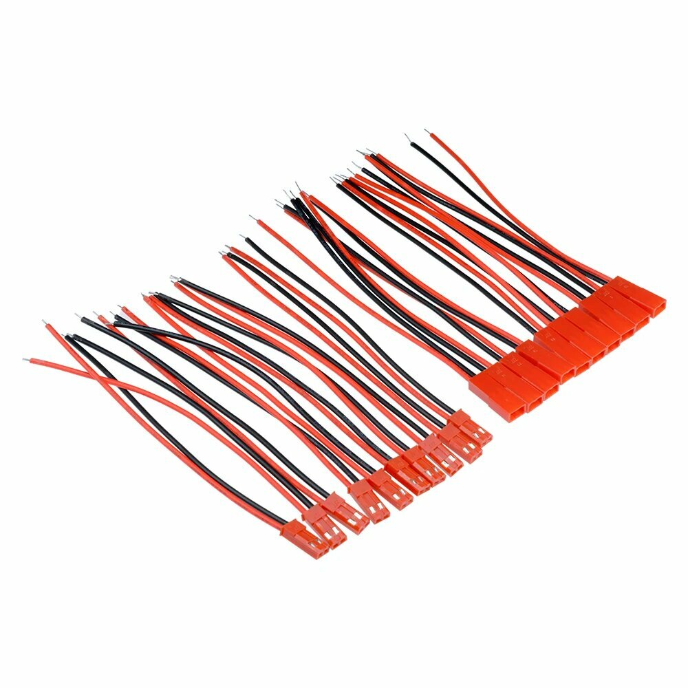 10 пар 22 AWG разъем для JST 2-контактный разъем «папа-мама» JST RCY, кабель-разъем, провод для светодиодной лампы, полосы RC Toys, аккумулятор