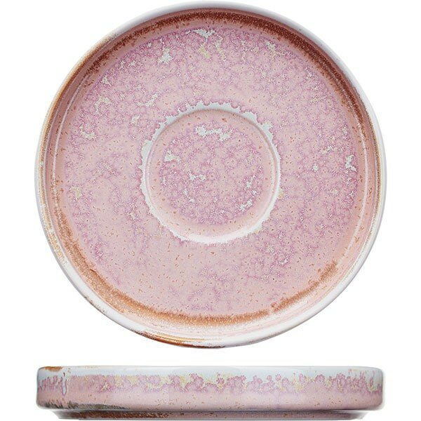 Блюдце «Пион», фарфор, 135/50 мм, розовый (Kunstwerk, Китай)