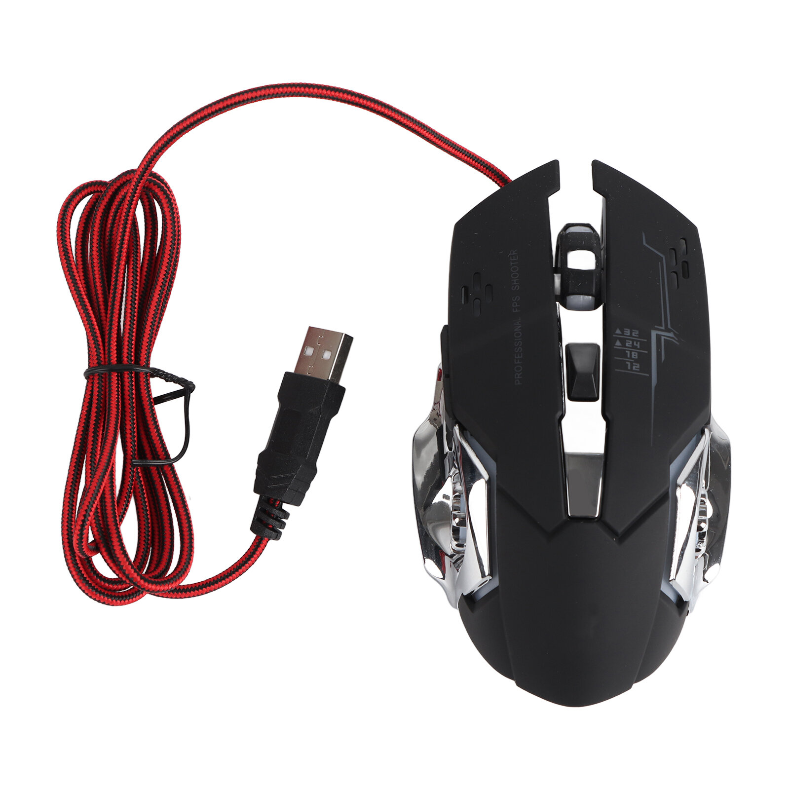 Проводные мышиные черные USB -порты Игровы регулируемые оптические компьютерные аксессуары
