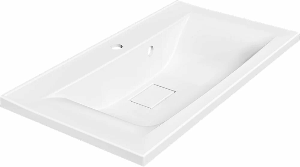 Мебельная раковина Vincea VCB-3M900W 90 накладная, из искусственного камня, белая, раковина для ванной, прямоугольная