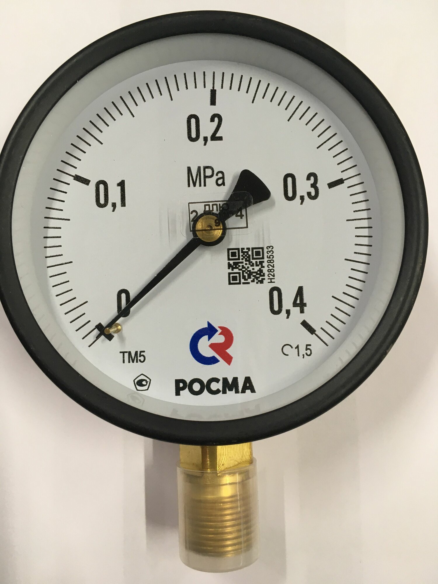Манометр ТМ-510Р 4кгс/см2 (0,4MPa, 4 бар, 4 атмосфер) с поверкой резьба G1/2 корпус 100 мм класс точности 1,5 корпус-сталь росма