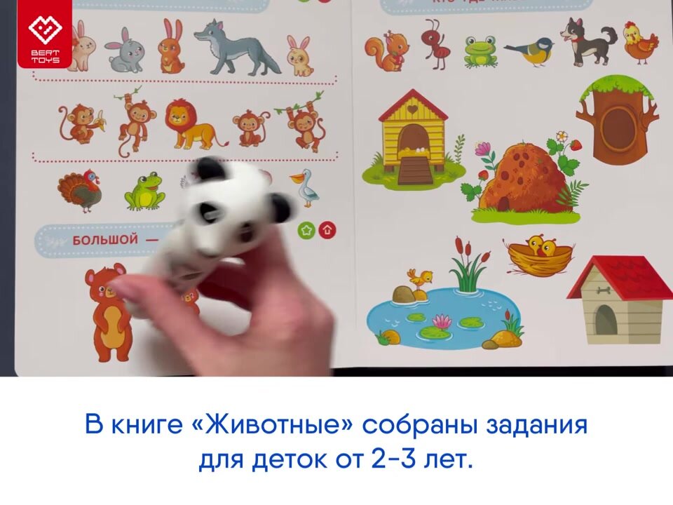 Развивающая игрушка для детей: логопедический набор Тигренок Рыки с двумя книгами "Моя азбука" и "Животные", BertToys