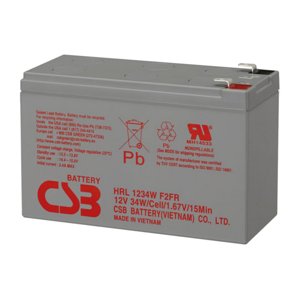 Аккумулятор 12V 9Ah CSB HRL1234W F2FR