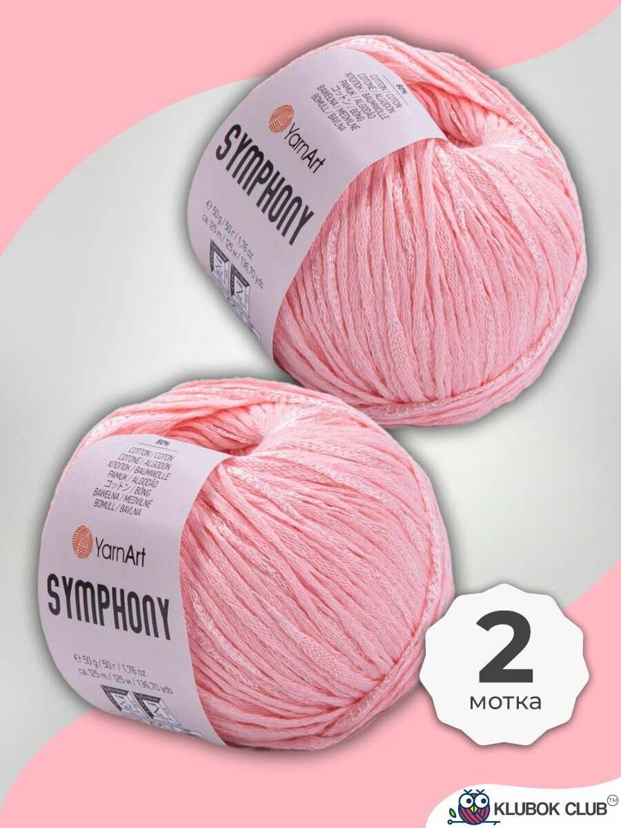 Пряжа для вязания YarnArt Symphony шнурок, 2 мотка, цвет 2118