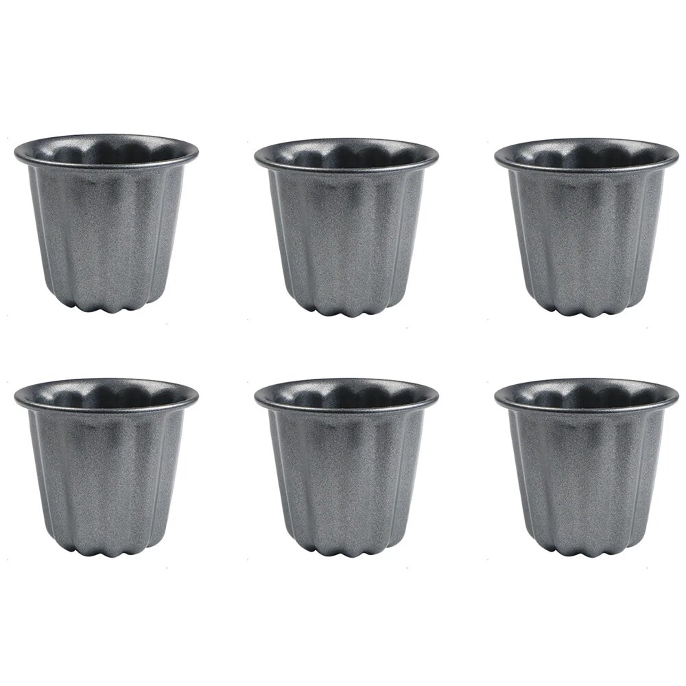 Формы для канале из углеродистой стали 4/6 шт. 6PCS Black