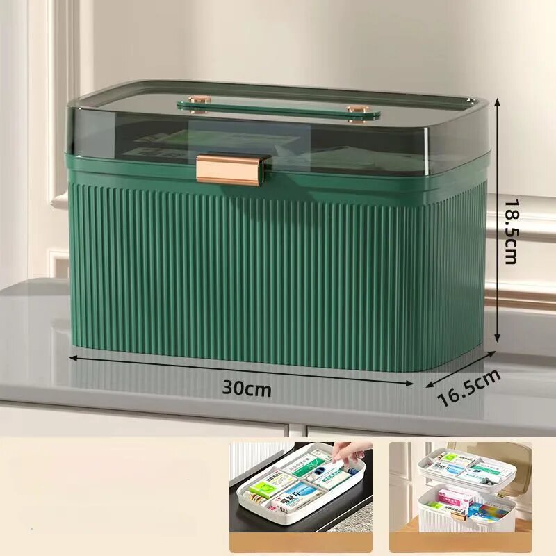 Органайзер аптечки зеленый Blue L 30x16.5x18.5 см