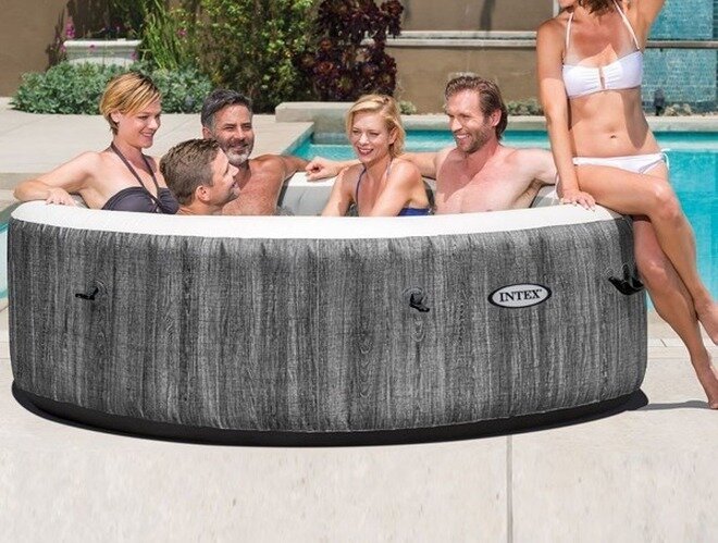 Intex 28442 (216х71, аэро) Надувной гидромассажный СПА-бассейн джакузи Greywood Deluxe PureSpa