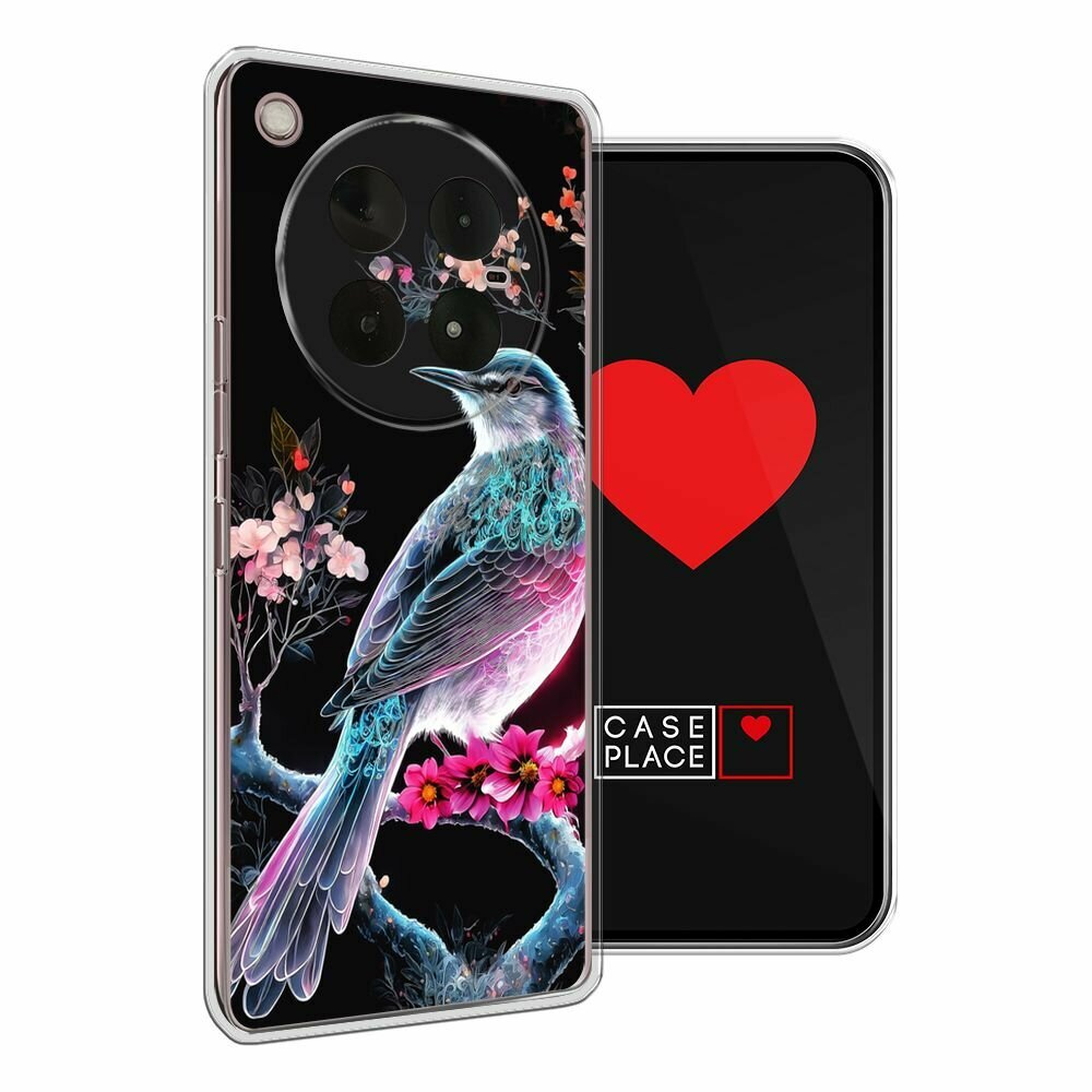 Чехол на Infinix Zero 40 4G / Инфиникс Зеро 40 4G с принтом "Птица на цветущем дереве" — фото 1