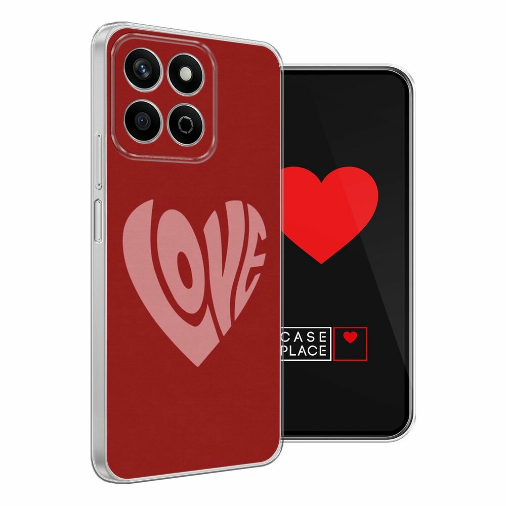 Чехол на Honor X7c / Хонор X7c с принтом "Love heart 1 - 14 февраля" — фото 1