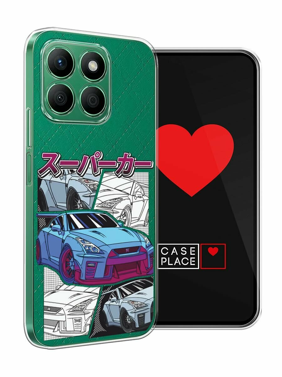 Чехол на Honor X8B / Хонор X8B с принтом "JDM коллаж", прозрачный — фото 1