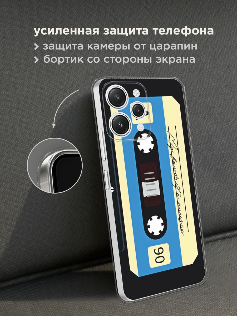Чехол на Xiaomi Redmi 12 / Сяоми Редми 12 с принтом "Темная кассета" — фото 1