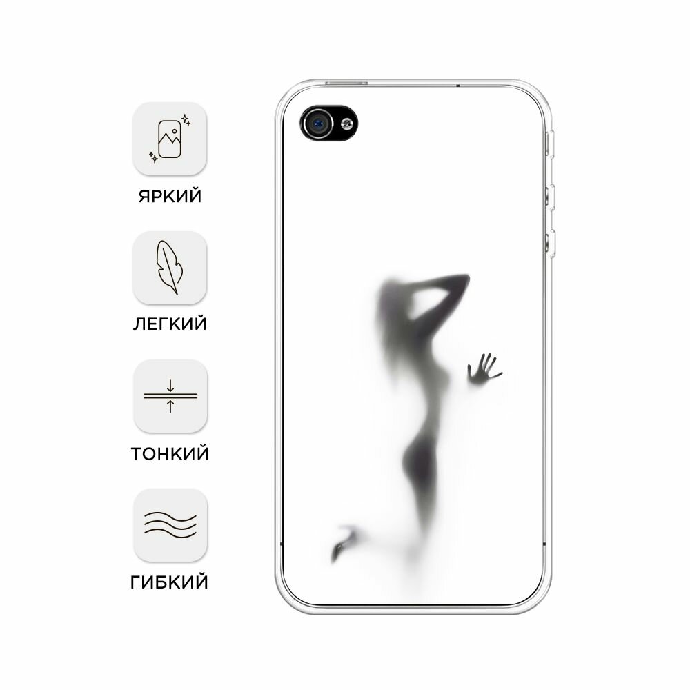 Чехол на Apple iPhone 4/4S / Айфон 4/4S с принтом "Стекло в душе" — фото 1