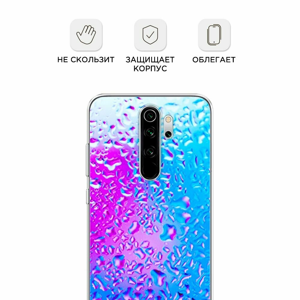Чехол на Xiaomi Redmi Note 8 Pro / Сяоми Редми Нот 8 Про с принтом "Капли на стекле" — фото 1