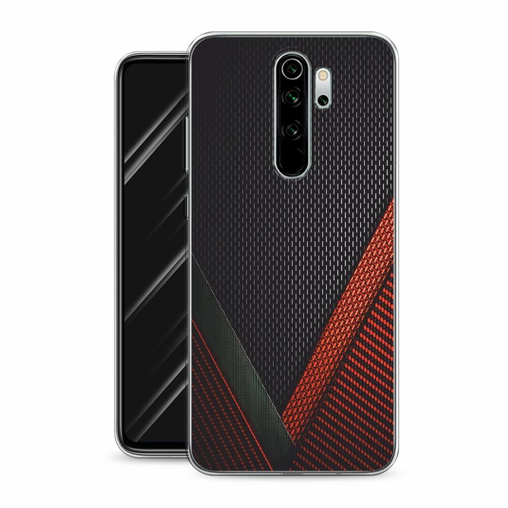 Чехол на Xiaomi Redmi Note 8 Pro / Сяоми Редми Нот 8 Про с принтом "Красный карбон" — фото 1