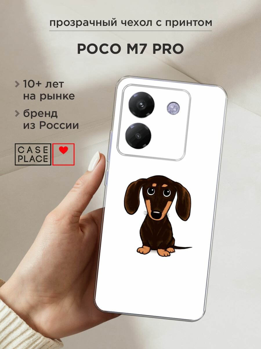 Чехол на Poco M7 Pro / Поко М7 Про с принтом "Маленькая такса"