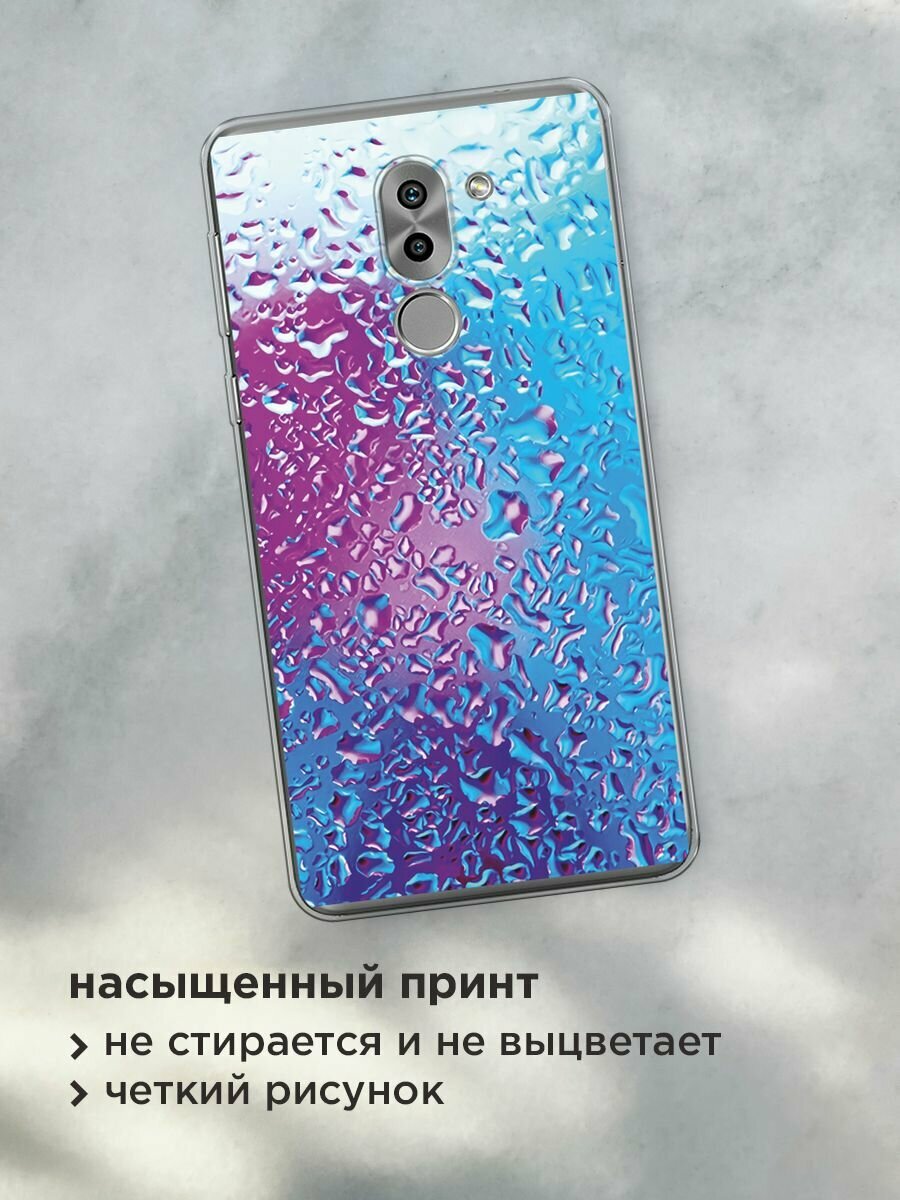 Силиконовый чехол на Honor 6X / Хонор 6Х с принтом "Капли на стекле" — фото 1