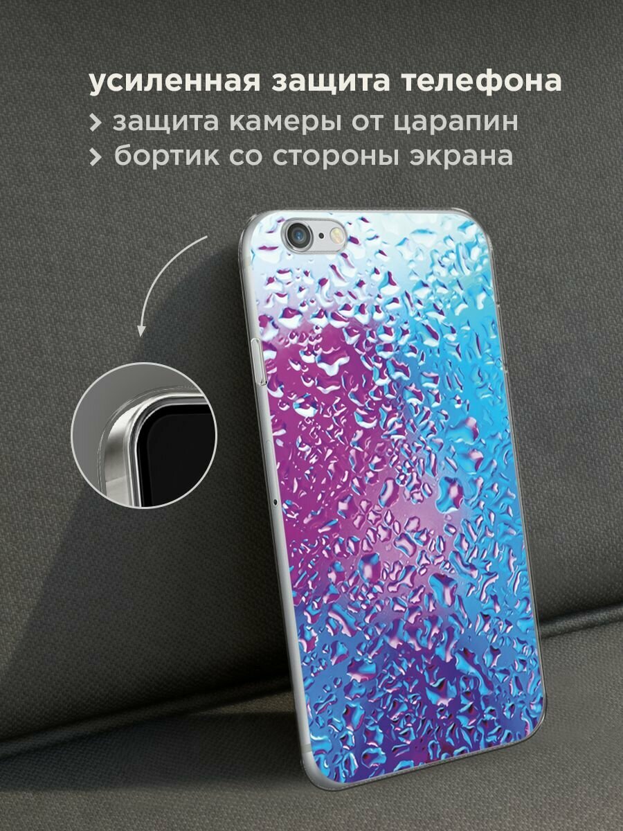 Чехол на Apple iPhone 6 / Айфон 6 с принтом "Капли на стекле" — фото 1