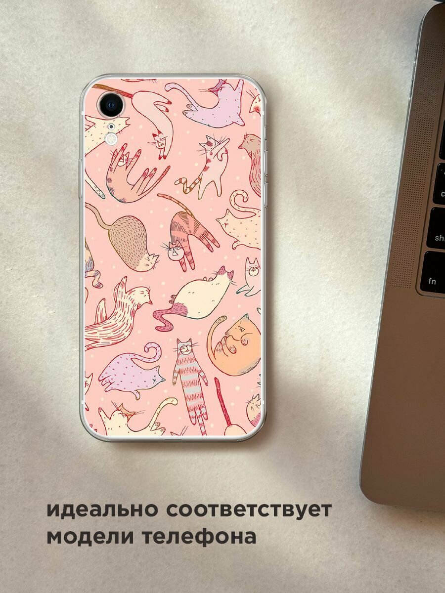 Чехол на Apple iPhone XR / Айфон XR с принтом "Розовое счастье" — фото 1