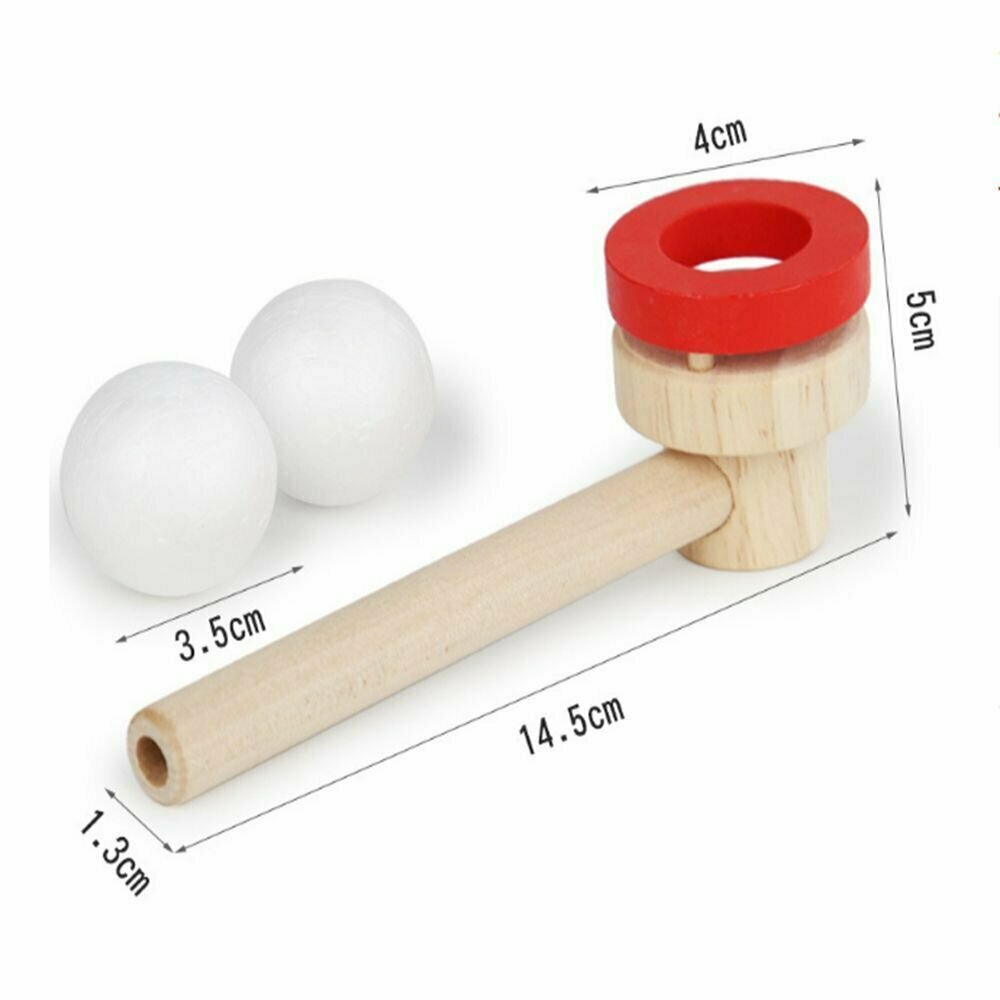Тренажер с воздушными шарами для развития речевого дыхания. Содержит 2 шарика. Деревянные. Красный цвет.