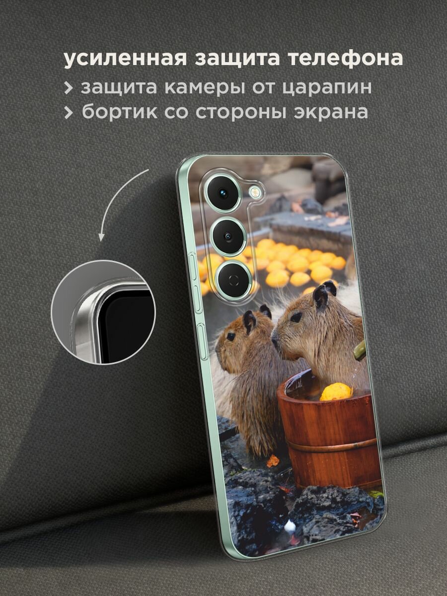 Чехол на Tecno Spark 40 Pro / Текно Спарк 40 Про с принтом "Капибары отмокают" — фото 1