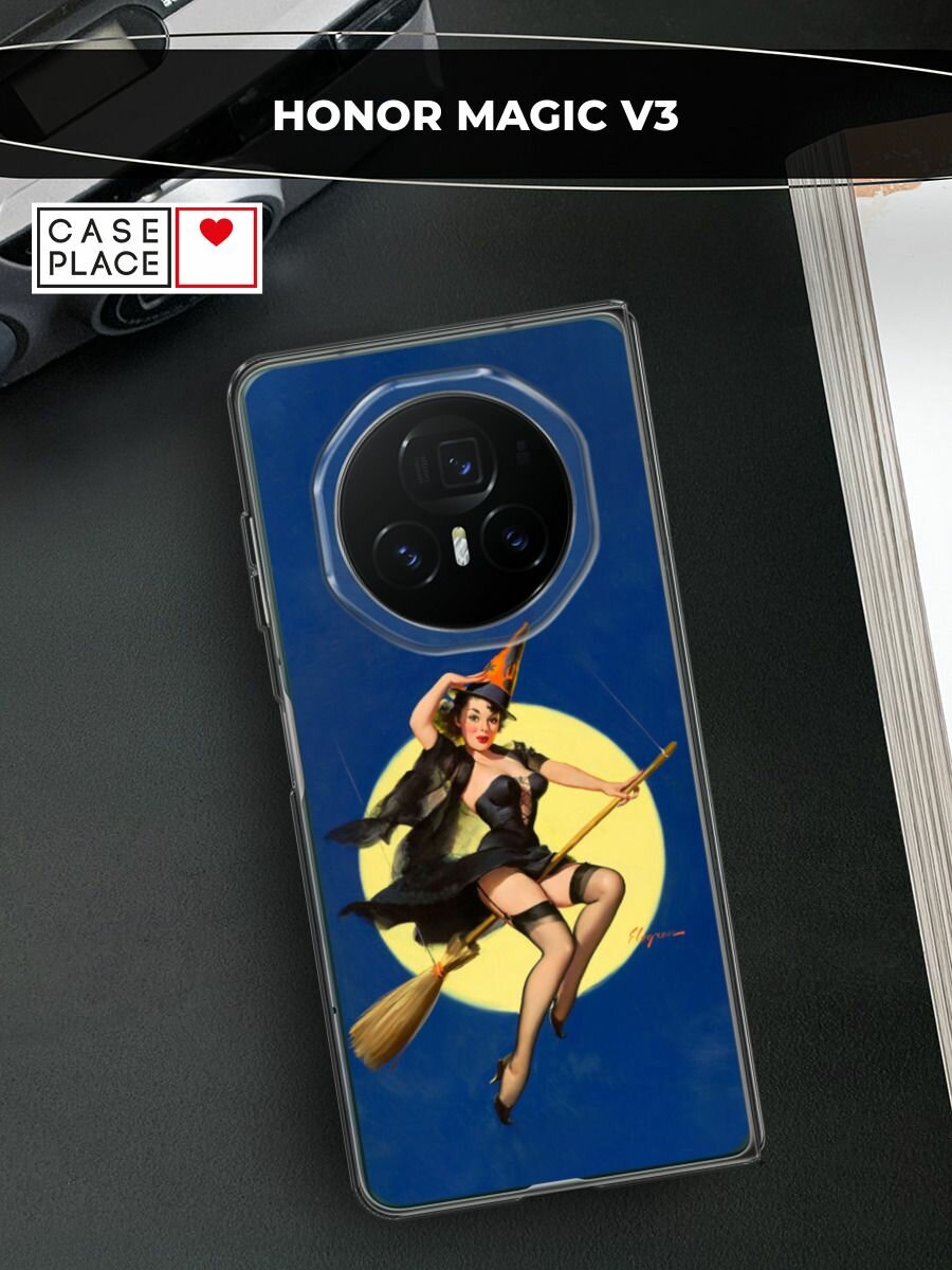 Чехол на Honor Magic V3 / Хонор Мэджик V3 с принтом "Pin-Up Witch"