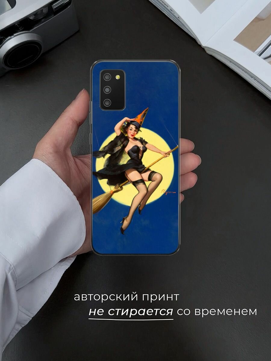 Чехол на Samsung Galaxy A02s / Самсунг Галакси A02s с принтом "Pin-Up Witch" — фото 1
