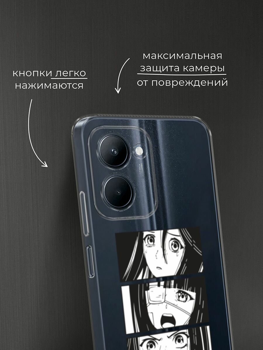 Чехол на Realme C33 / Реалми С33 с принтом "Tokyo girls", прозрачный — фото 1