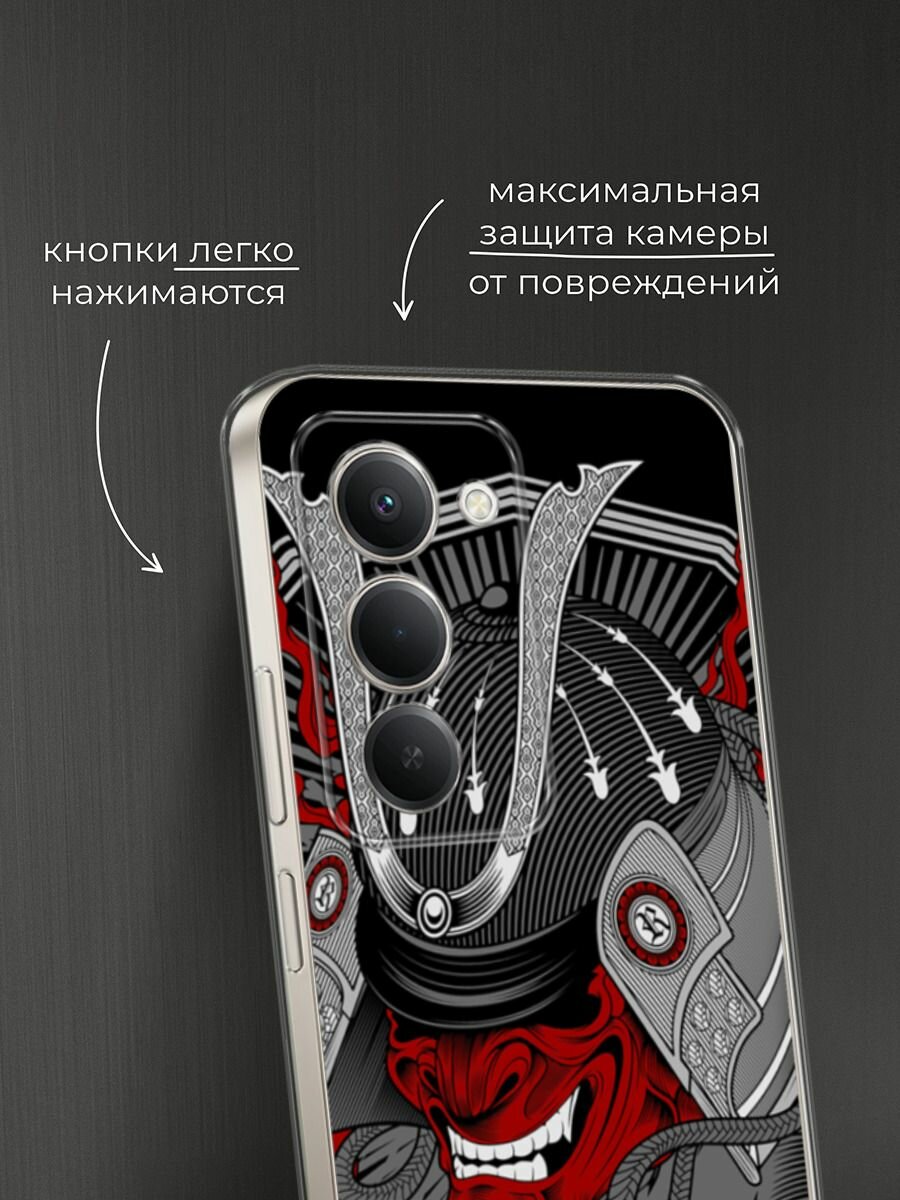 Чехол на Xiaomi Redmi 15 / Сяоми Редми 15 с принтом "Красная маска самурая" — фото 1