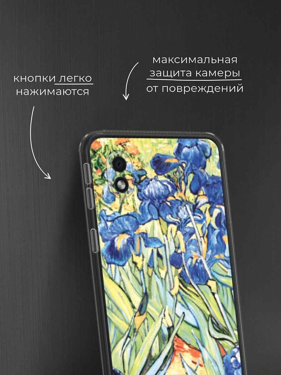 Чехол на Samsung Galaxy A01 Core / Самсунг Галакси А01 Core с принтом "Ирисы Ван Гог" — фото 1