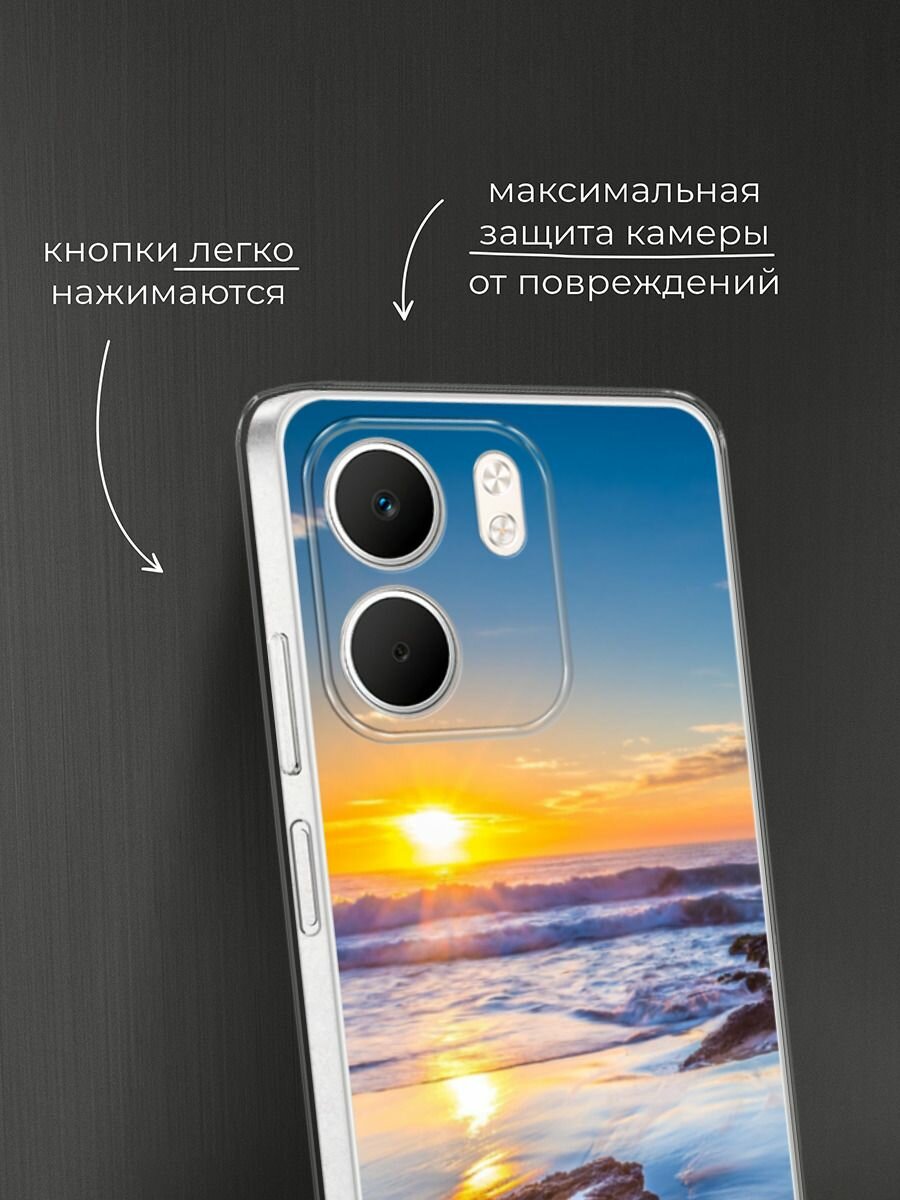 Силиконовый чехол на Oppo A5x / Оппо А5x с принтом "Восход 6" — фото 1