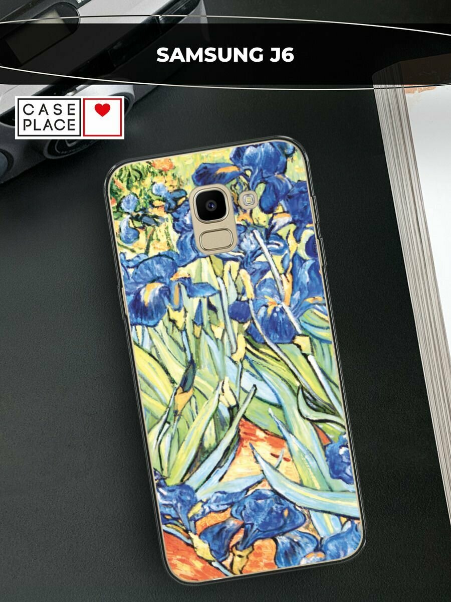 Чехол на Samsung Galaxy J6 2018 / Самсунг Галакси Джей 6 2018 с принтом "Ирисы Ван Гог"