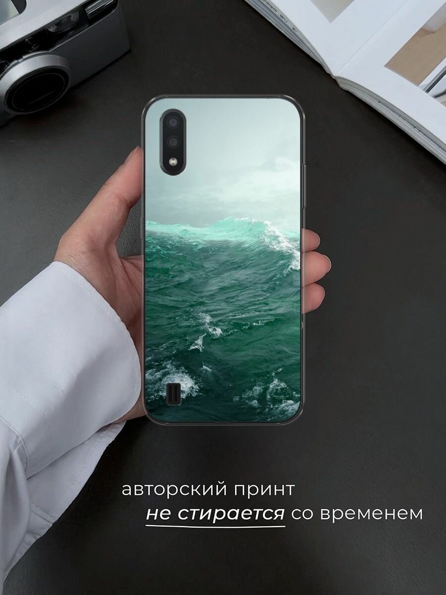 Чехол на Samsung Galaxy A01 / Самсунг Гэлакси А01 с принтом "Волны 12" — фото 1