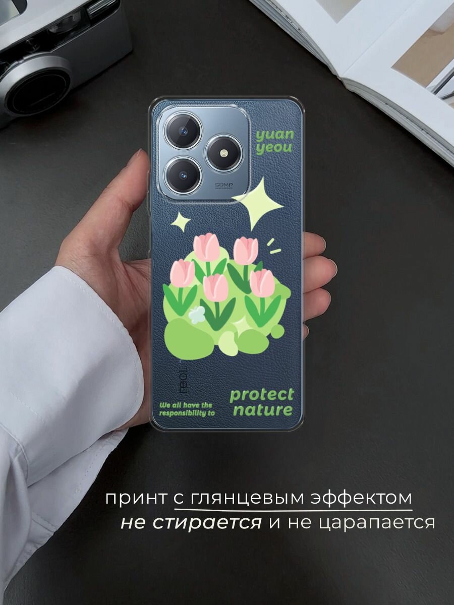 Чехол на Realme C63 / Реалми С63 с принтом "Protect nature" — фото 1