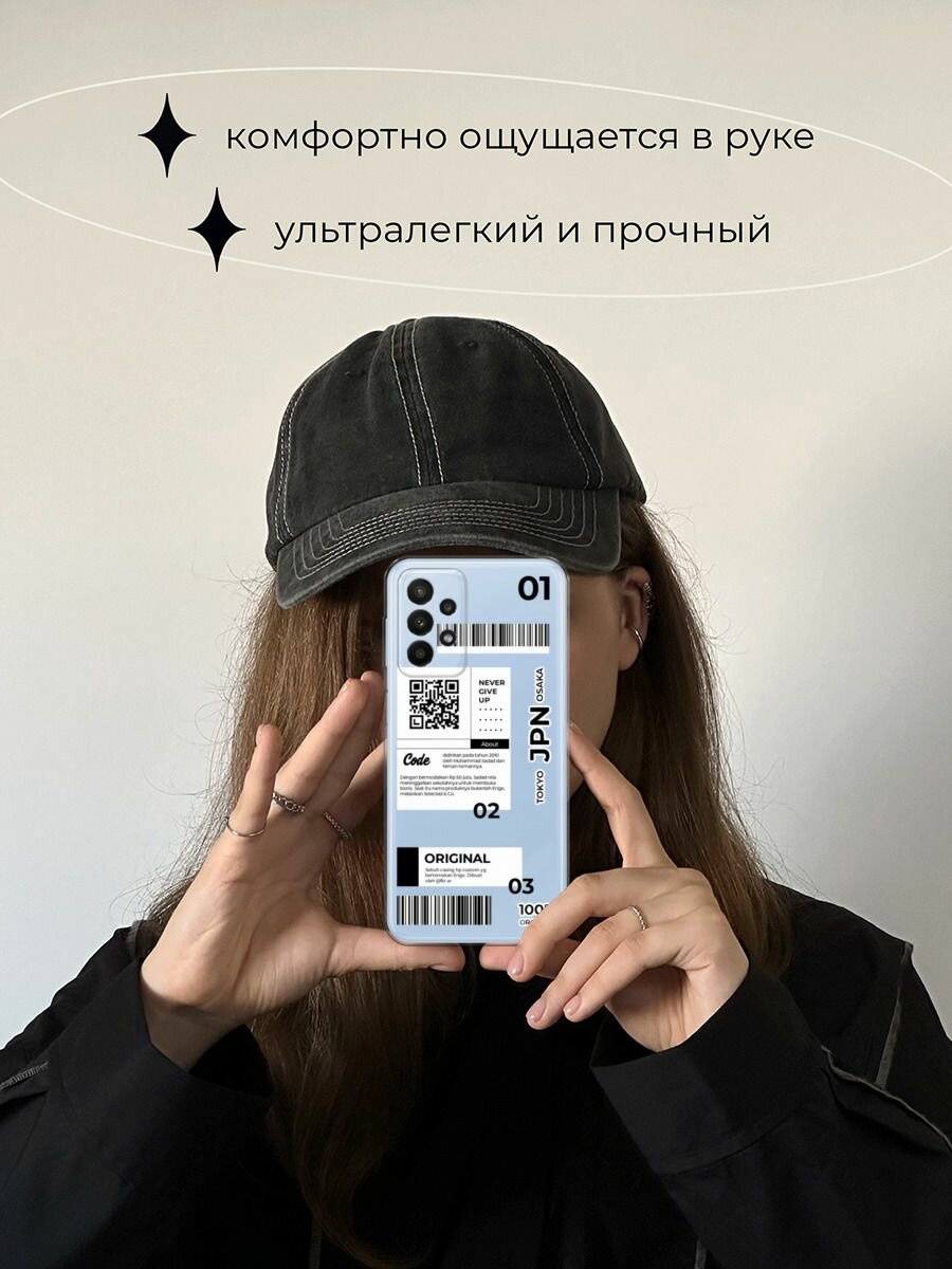 Чехол на Samsung Galaxy A23 / Самсунг Галакси А23 с принтом "JPN", прозрачный — фото 1