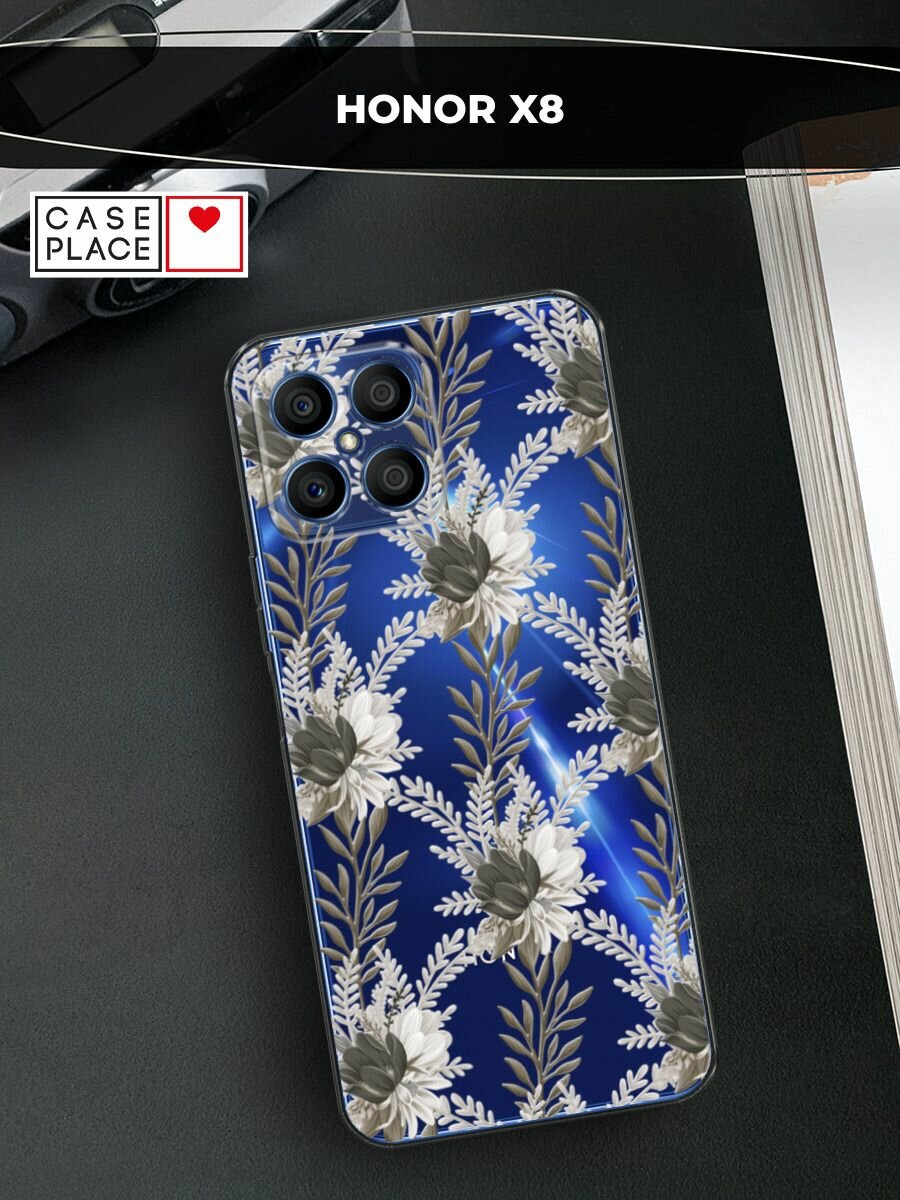 Чехол на Honor X8 / Хуавей X8 с принтом "Переплетение цветов"