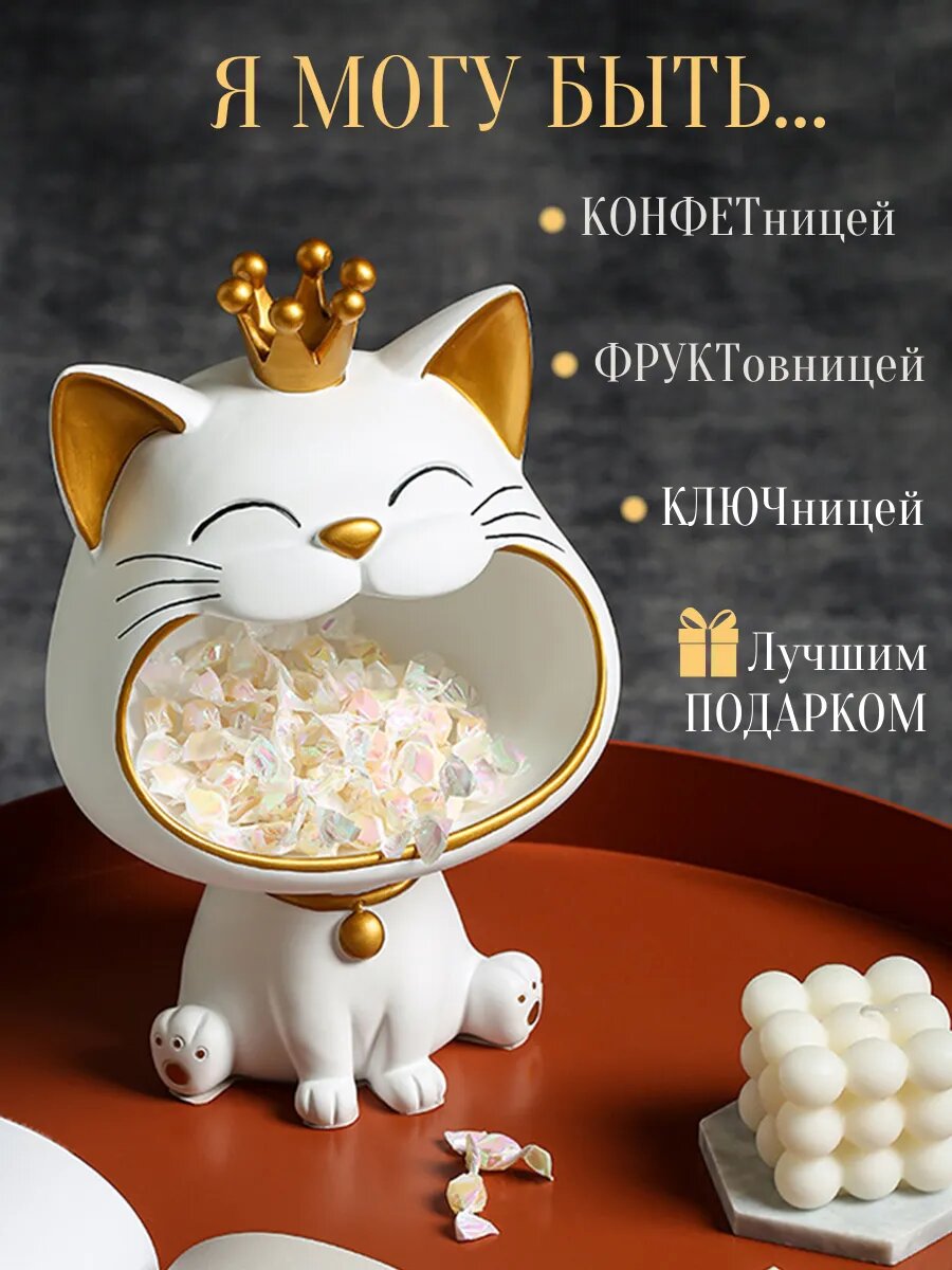 Конфетница кот с открытым ртом