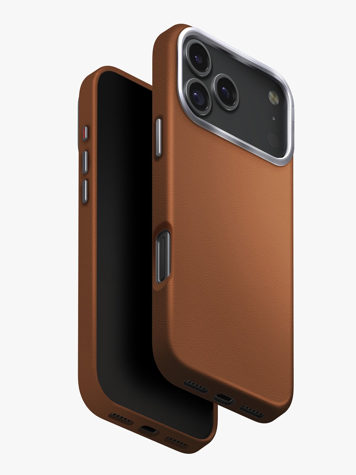 Uniq чехол с MagSafe для iPhone 17 Pro Max, Lyden из премиум экокожи, коричневый