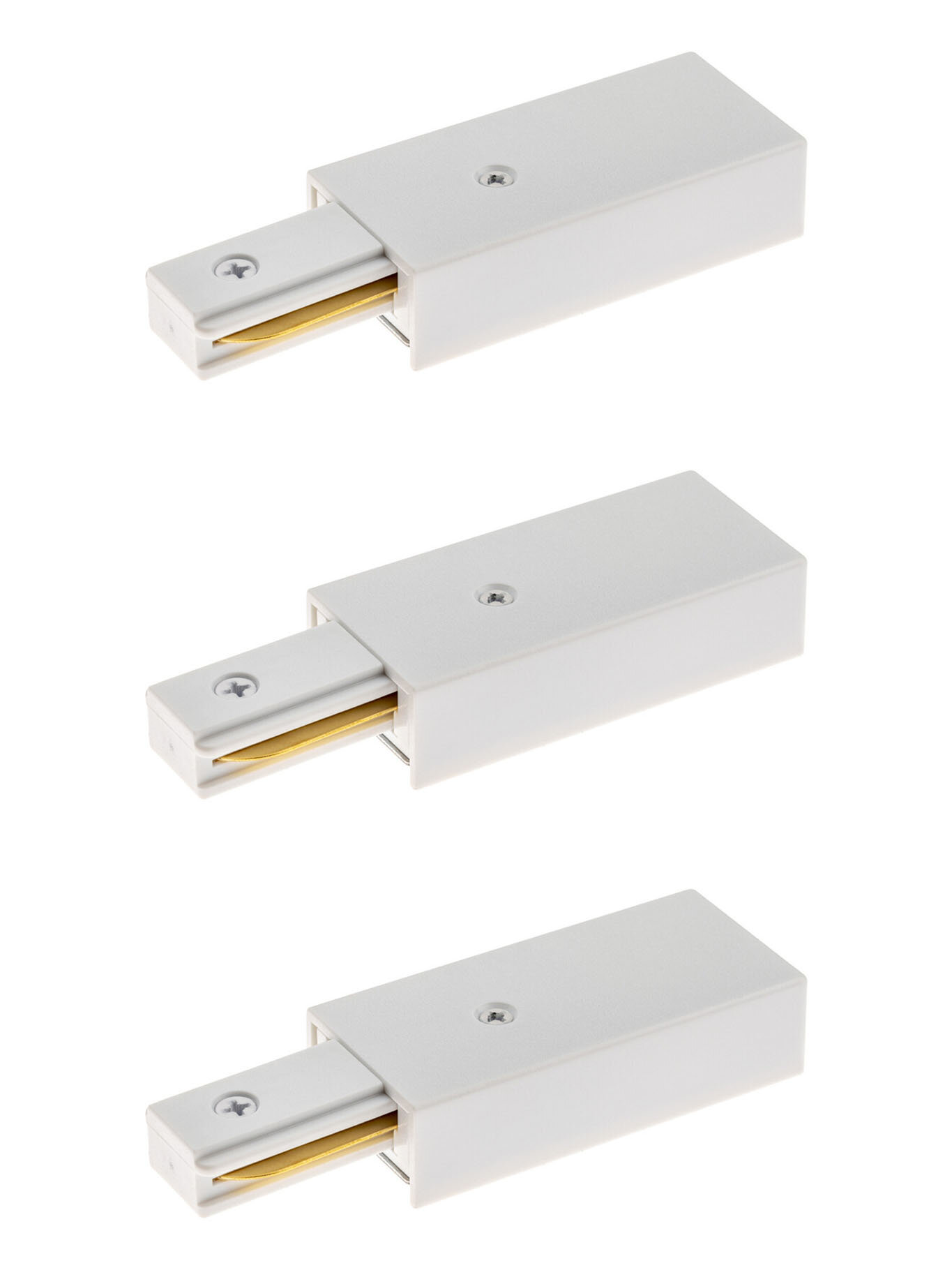 Ввод питания для однофазного шинопровода прямой белый (3 шт.)